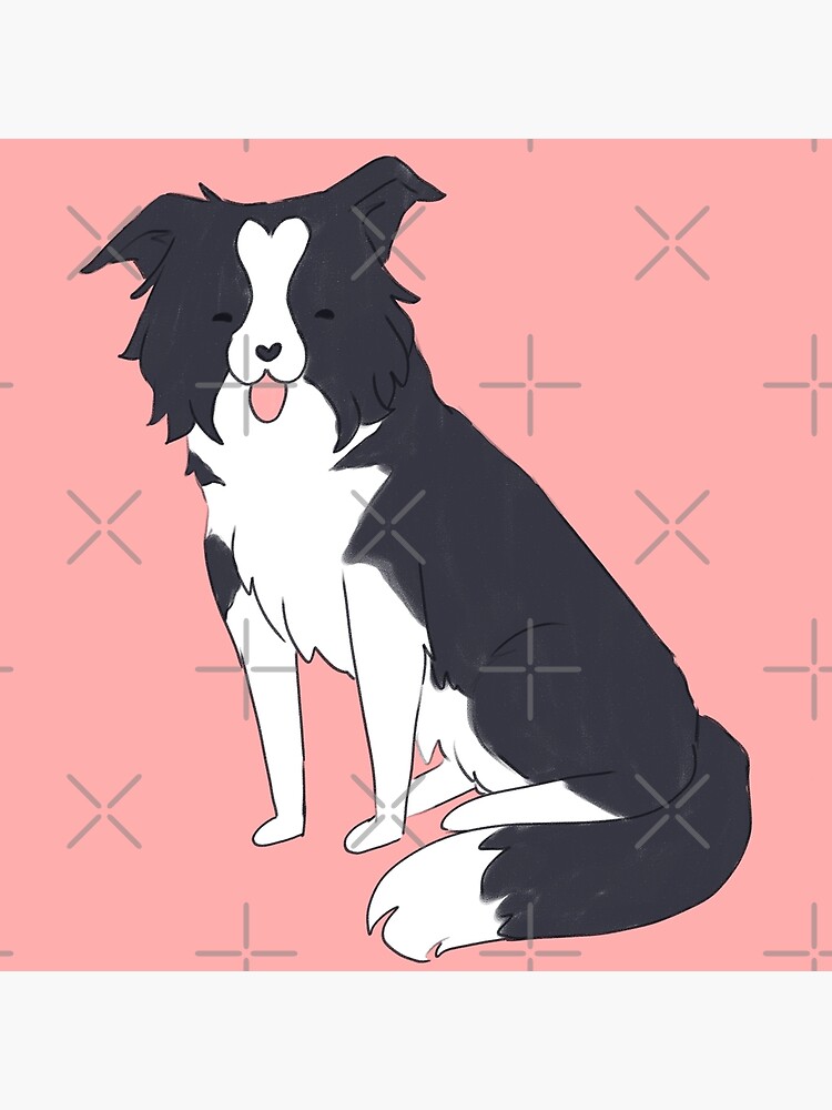 Póster «Ilustración de dibujos animados de perro adorable border collie ...