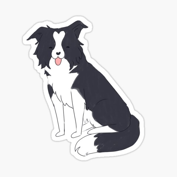 "Border collie adorable dog cartoon illustration " Sticker by ...