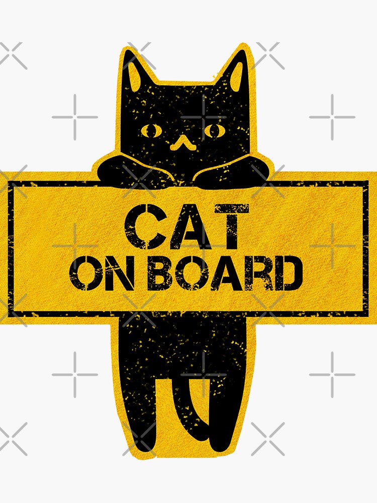 "Cat On Board | Sticker Sign For Cars | Christmas Gift" Sticker for ...