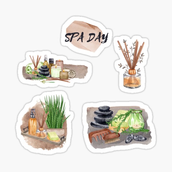 "SPA DAY - edoshiart" Sticker by edoshiart | Redbubble