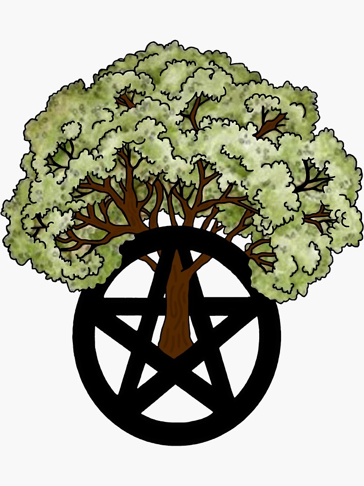 "Pagan Pentacle Tree" Sticker for Sale by imphavok | Redbubble