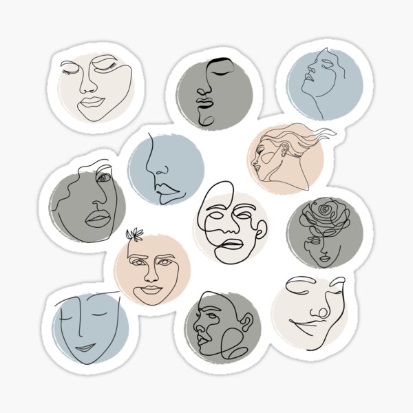 "Floral Facial Expression" Sticker by EpicVibe | Redbubble