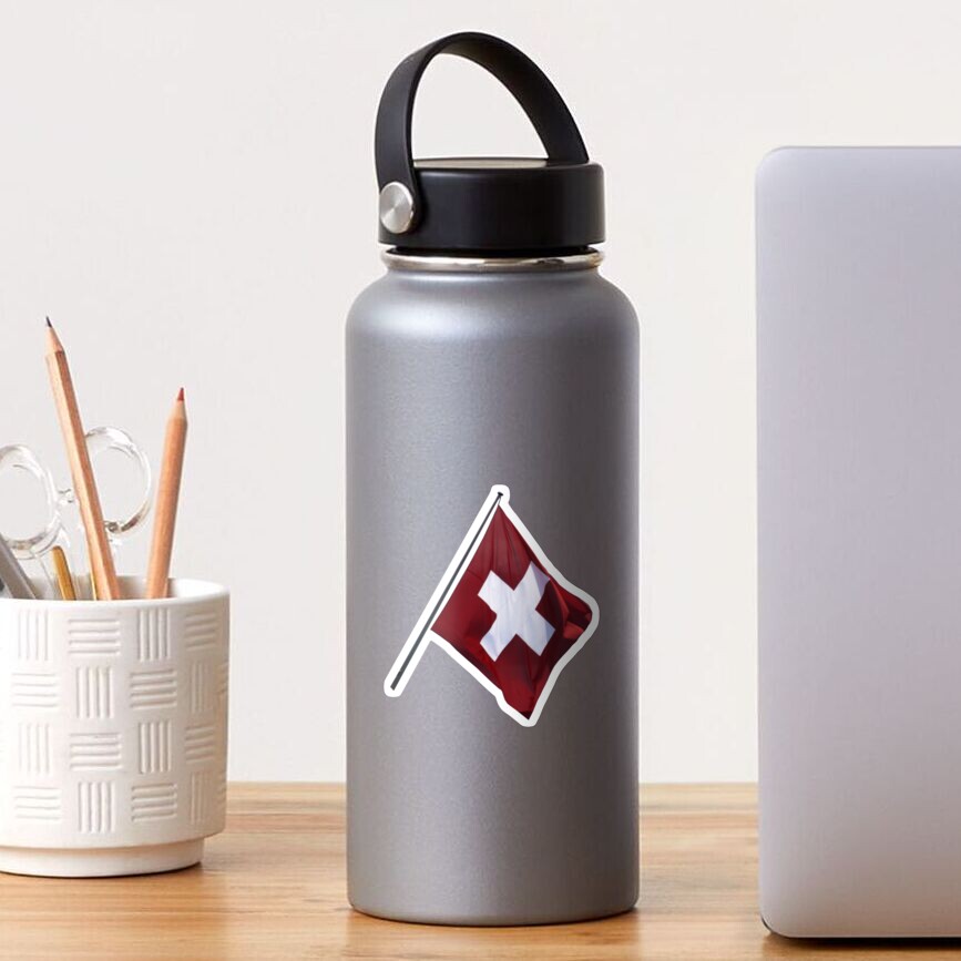 "swiss flag" Sticker by clearwhale | Redbubble