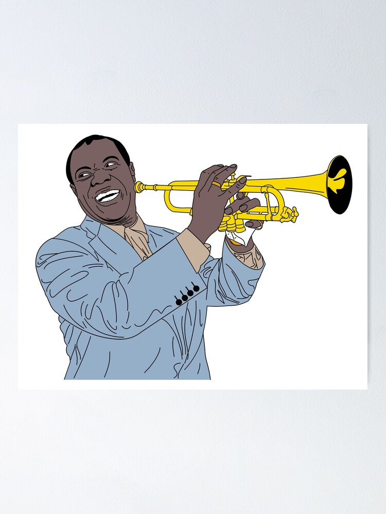 "Drawing Louis Armstrong" Poster for Sale by juliobenitez | Redbubble