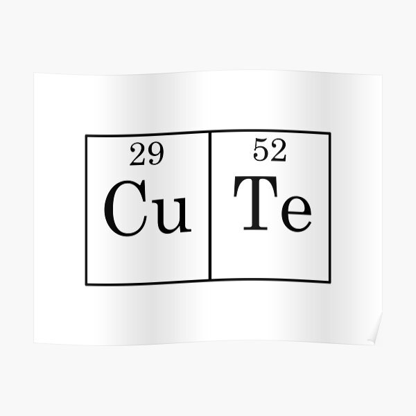 "CuTe // Periodic Table" Poster for Sale by Adidit | Redbubble