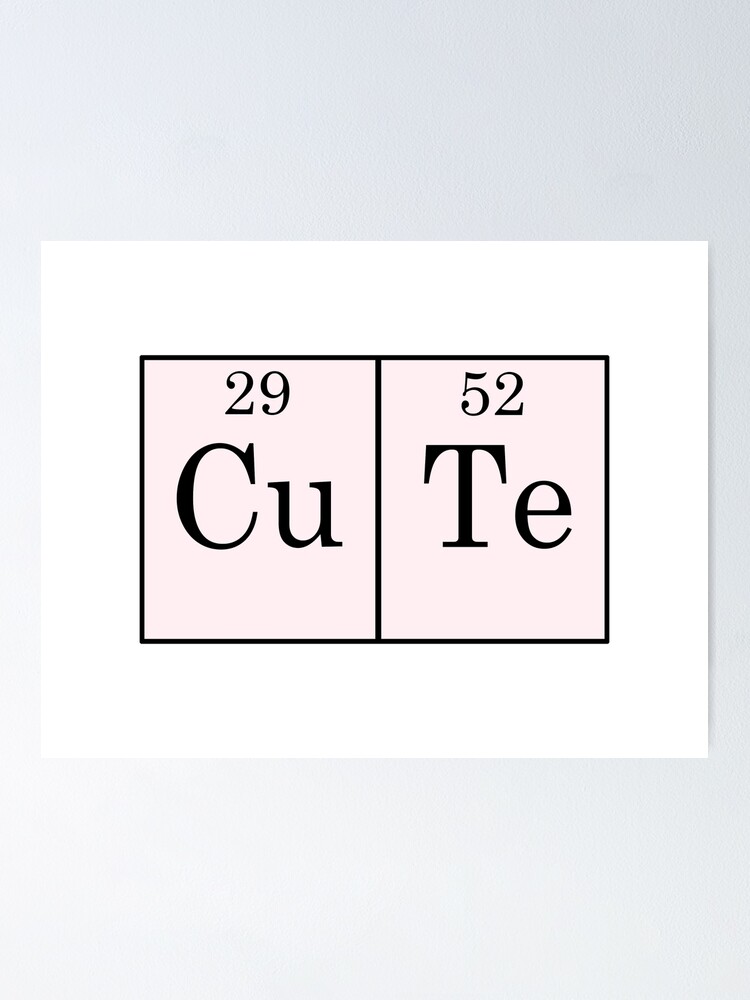 "CuTe in Pink // Periodic Table" Poster by Adidit | Redbubble