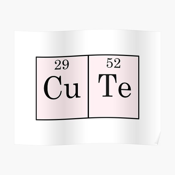 "CuTe in Pink // Periodic Table" Poster by Adidit | Redbubble