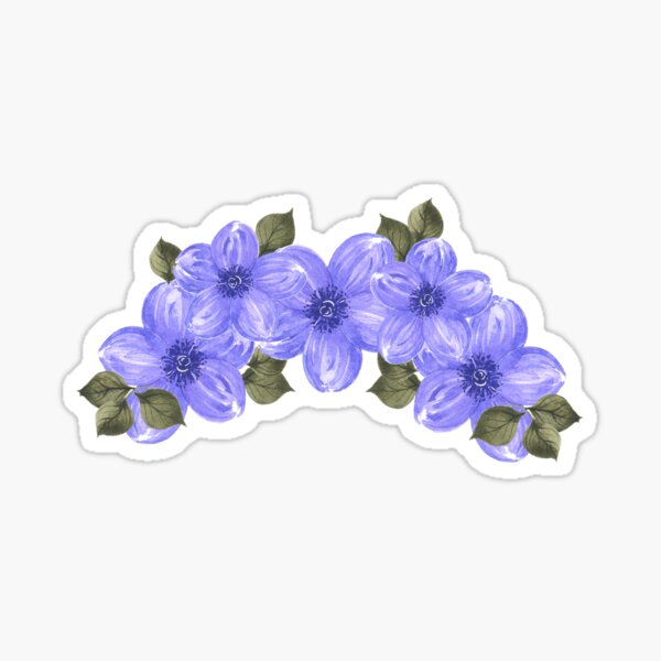 "Periwinkle Flowers Maxi-Print Pattern" Sticker for Sale by ...