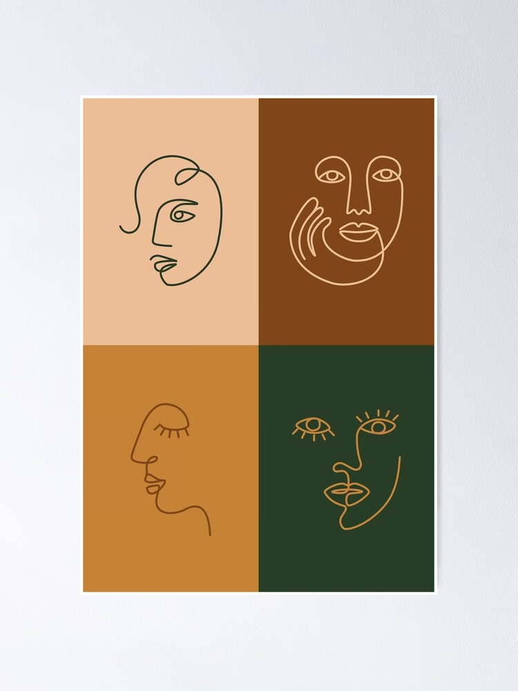"four face" Poster for Sale by wleitch6 | Redbubble