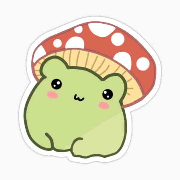 "cottage core aesthetic frog with mushroom" Sticker by anqel-- | Redbubble