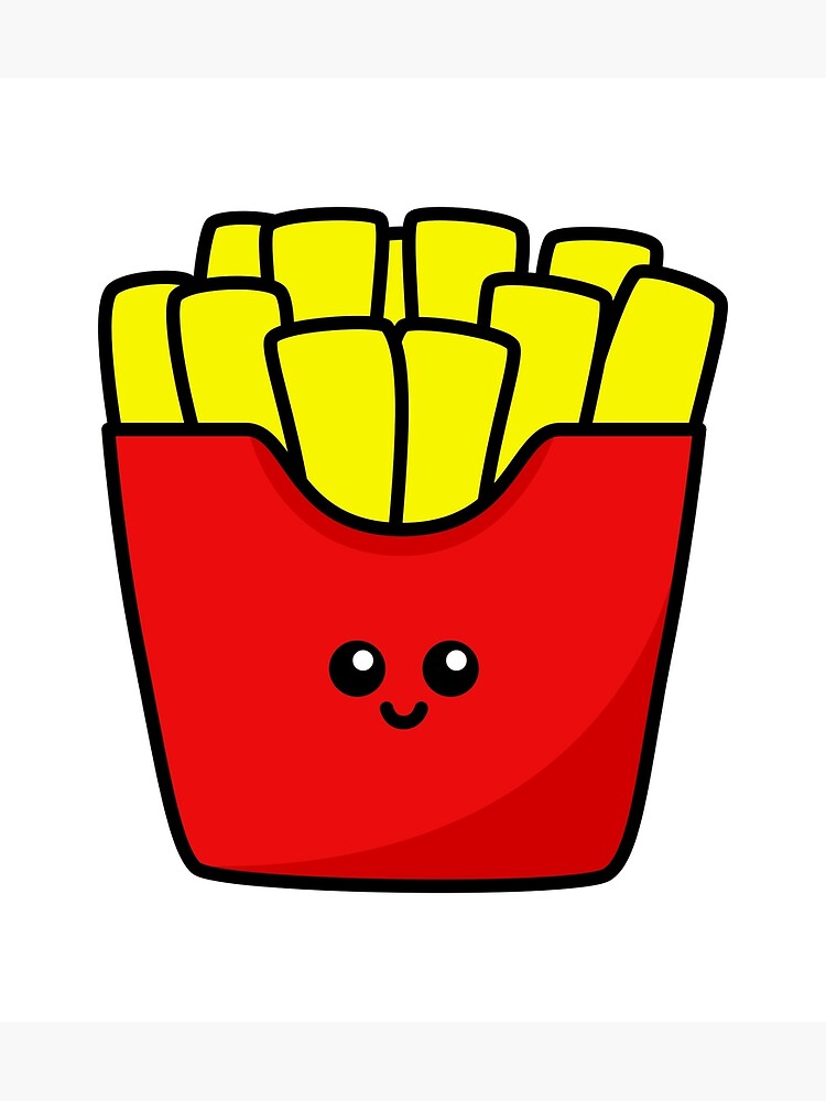"Cute Kawaii French Fries Illustration" Poster for Sale by artofood ...