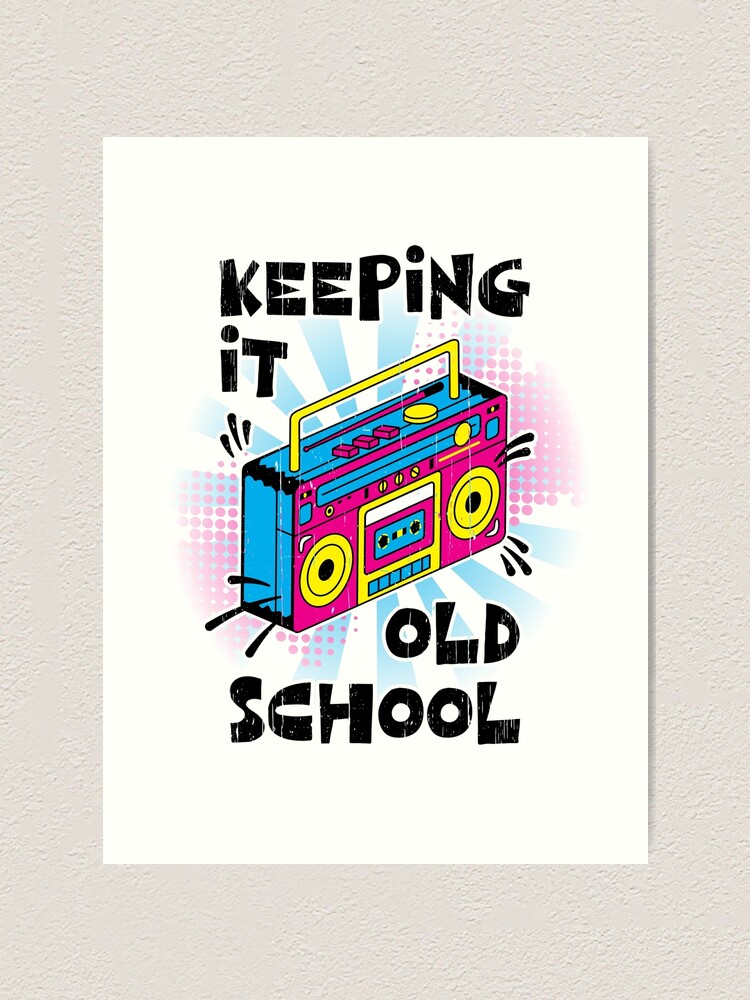 "Distressed Retro Boombox: Keeping It Old School" Art Print for Sale by ...