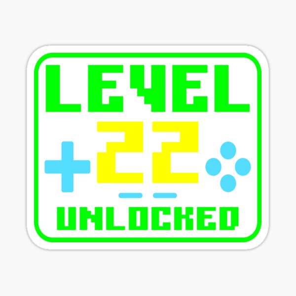 "Funny Gamer Quote, Gamer Birthday Level 22 unlocked,Cool Gamers saying ...