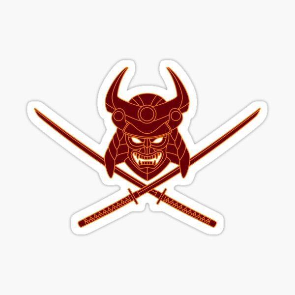 "Kabuto Cross Katana Red" Sticker by lerdoberdo | Redbubble