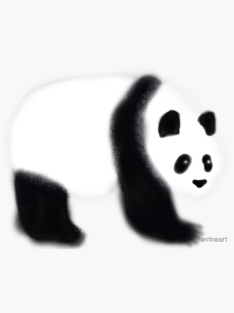 "Fuzzy Panda" Sticker by errinaart | Redbubble