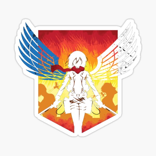 "Mikasa Attack On Titan" Sticker by Otaku-uwu | Redbubble