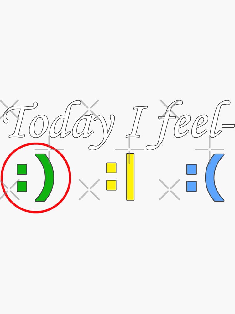 "Today I feel- Happy (white)" Sticker by WillDoo | Redbubble