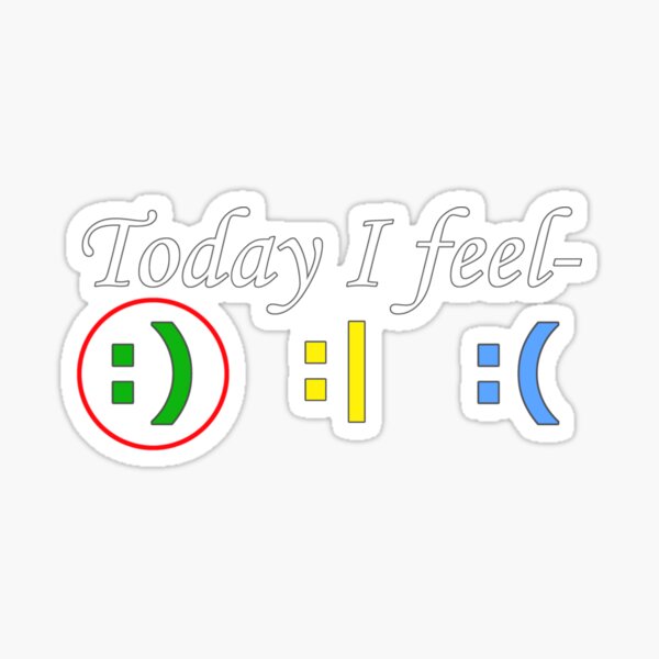 "Today I feel- Happy (white)" Sticker by WillDoo | Redbubble