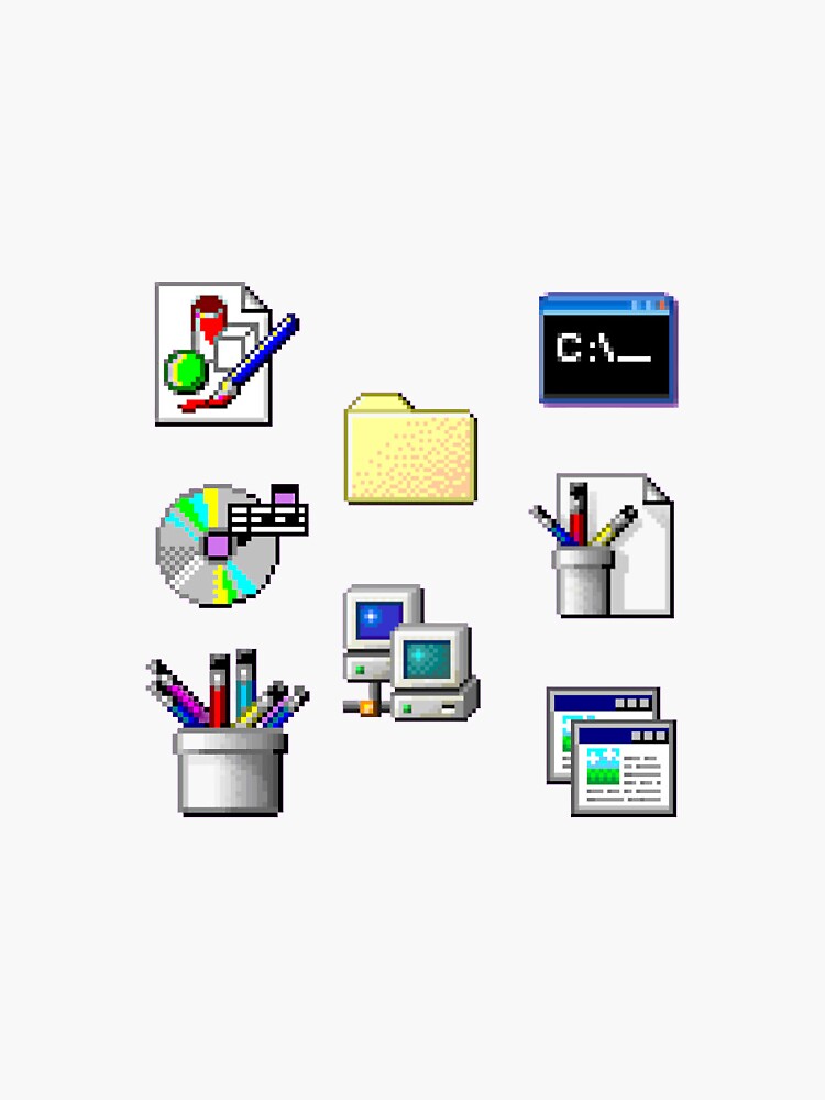 "Windows 95 Icon Pack" Sticker by Peeshes | Redbubble