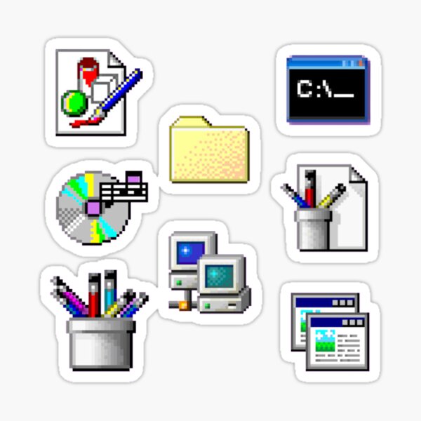 "Windows 95 Icon Pack" Sticker by Peeshes | Redbubble
