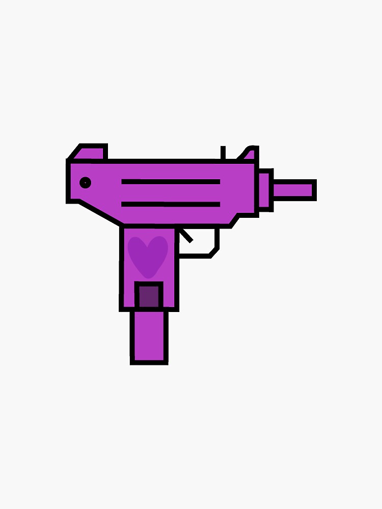 "PINK UZI" Sticker by skkyy1 | Redbubble