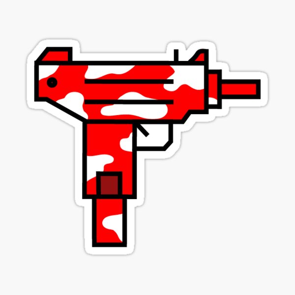 "RED CAMO UZI" Sticker for Sale by skkyy1 | Redbubble