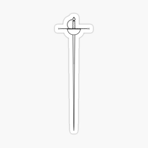 "White Cup Rapier Sword" Sticker for Sale by PabloDeChenez | Redbubble