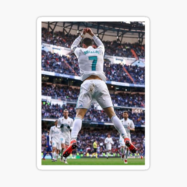 "Cristiano Ronaldo Real Madrid SIUUU" Sticker by moradb05 | Redbubble