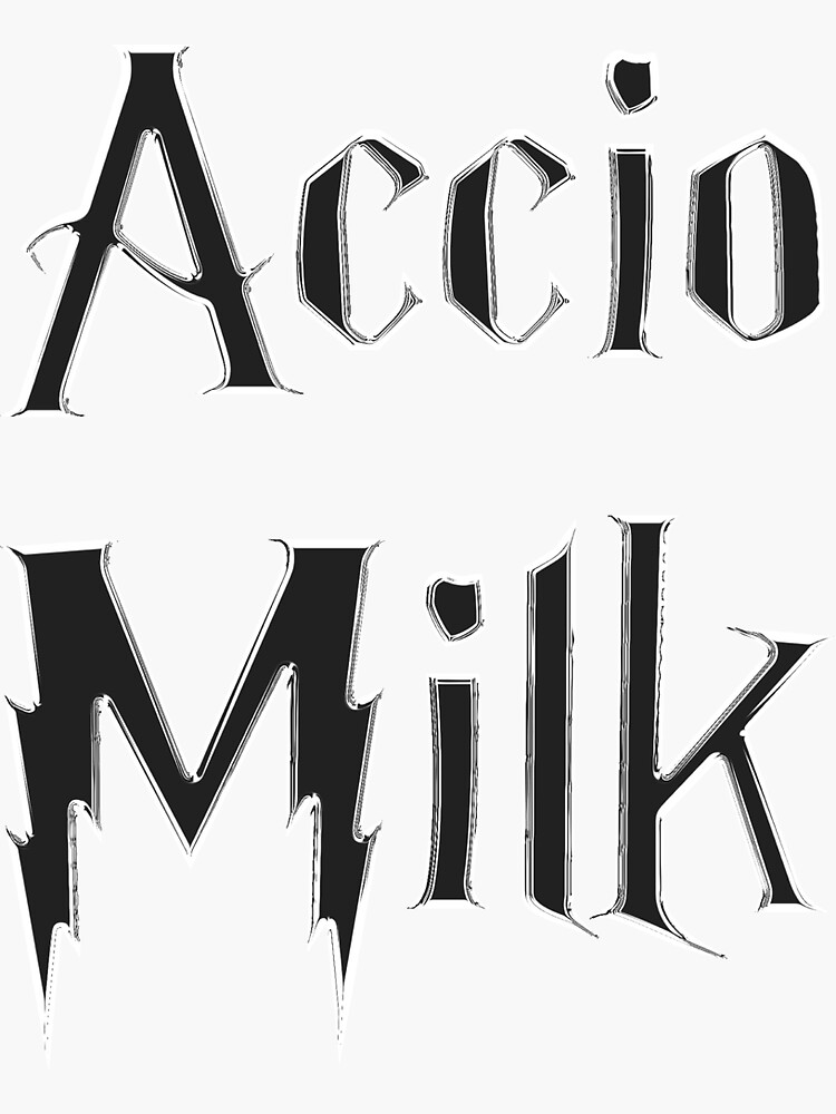 "Accio Milk baby casts a spell wizard magic quote " Sticker by Tiny ...