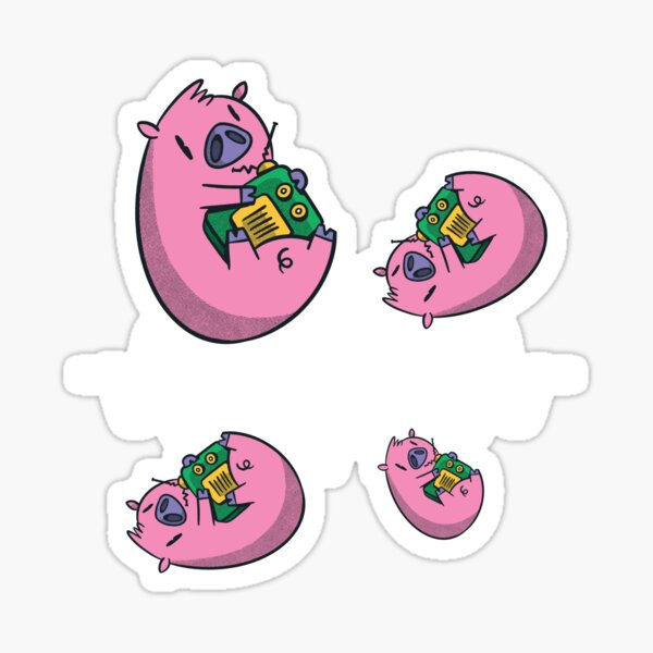 "Pig Fly Around Frequency Waves Ham Radio Operator" Sticker by MJSeerot ...