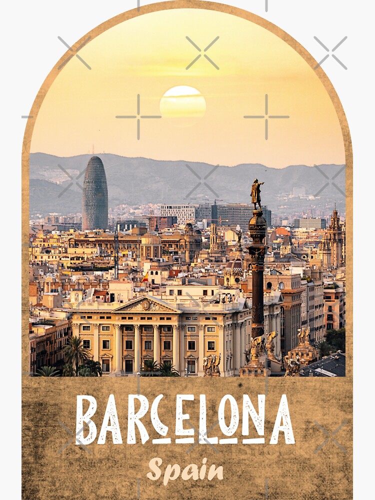 "Barcelona Spain City" Sticker by PostersStickers | Redbubble