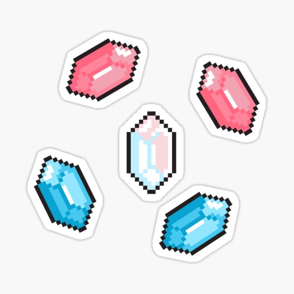 "Trans Pride Flag Pixel Gems" Sticker by MorganyWorks | Redbubble