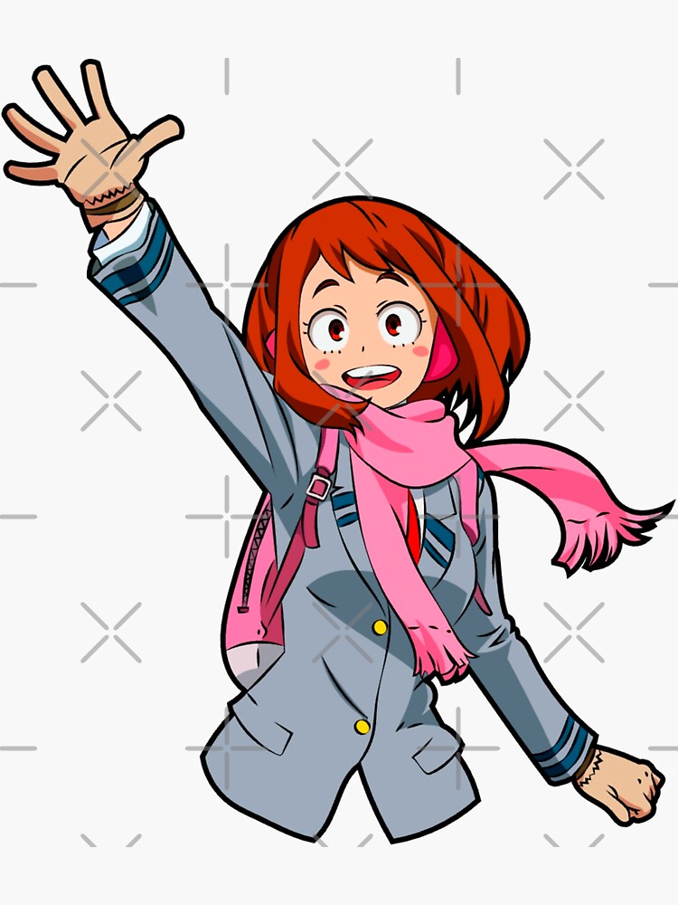 "Funny My Hero Academia Ochaco Uraraka Quotes design cool" Sticker for ...