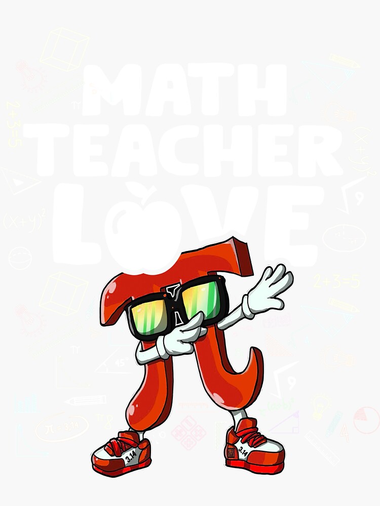 "Math Teacher Love Cute Dabbing Pi Symbol Wearing Sunglasses Apple Math ...