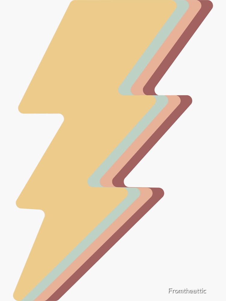"Fall Colour Palette Layered Lightning Bolt Design" Sticker by ...