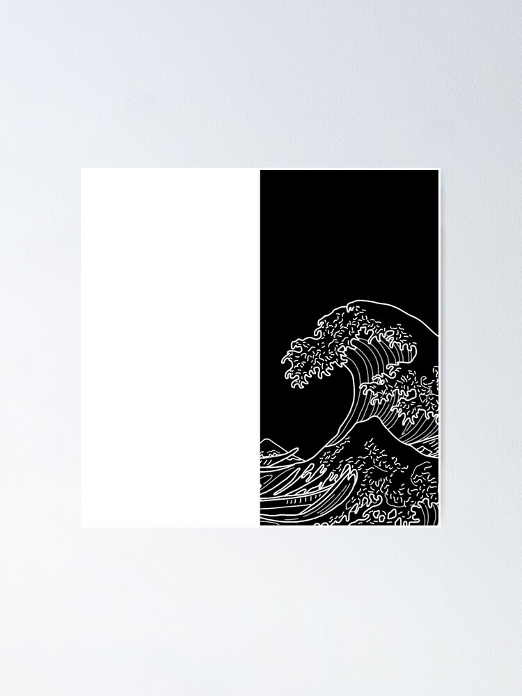 "The black and white great wave" Poster by Shiro-To-Koro | Redbubble