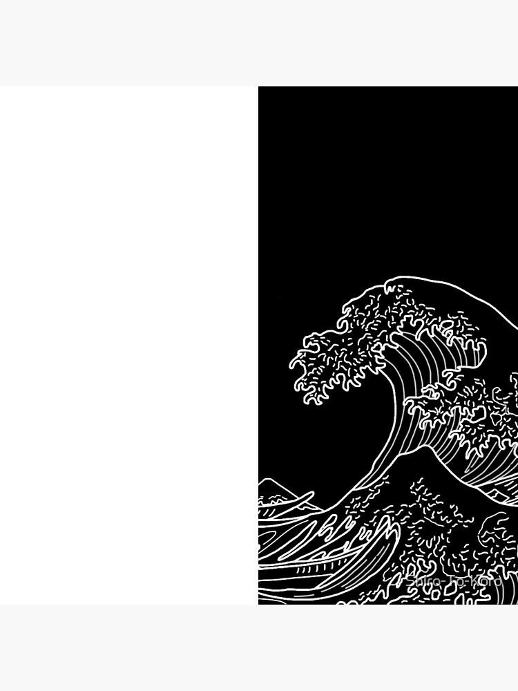"The black and white great wave" Sticker by Shiro-To-Koro | Redbubble