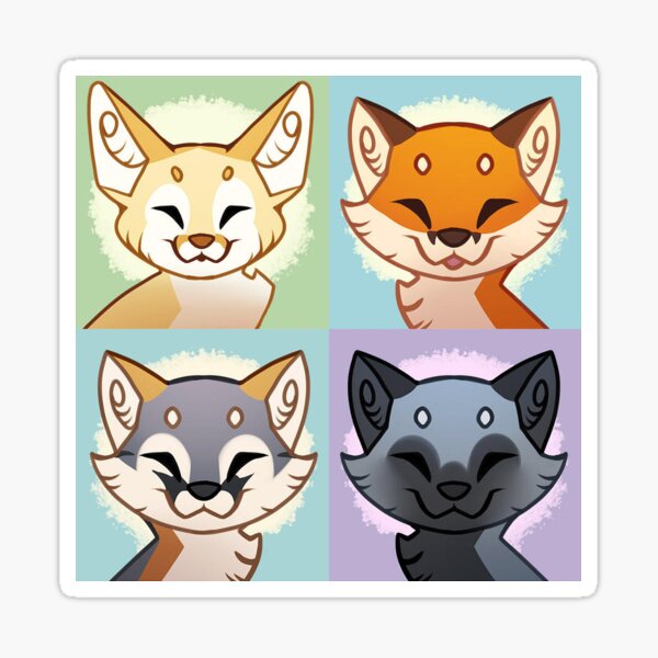 "Happy Fox Icons" Sticker by Shinepaw-Design | Redbubble