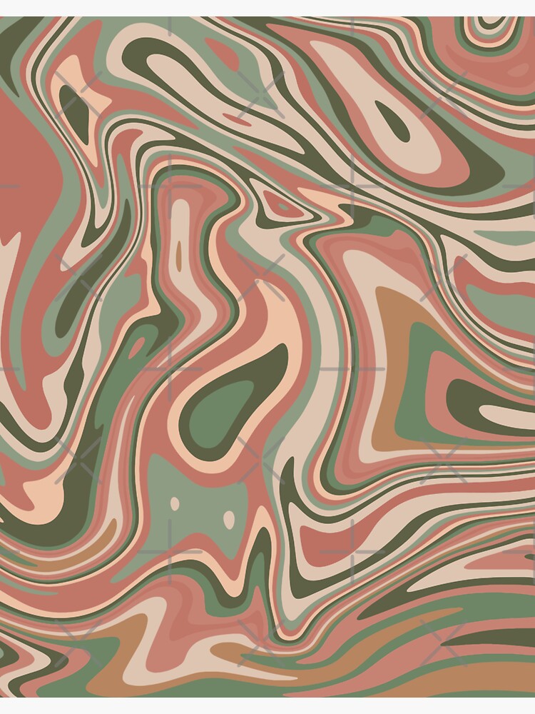 "70s Retro Liquid Swirl Pattern" Sticker by ind3finite | Redbubble