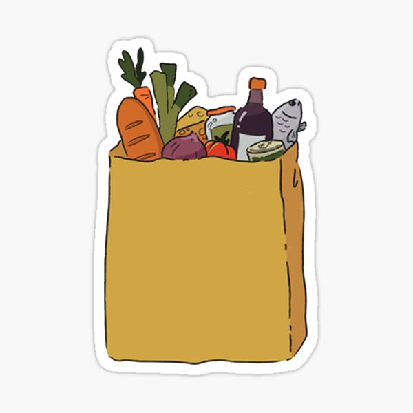 "Grocery Items Design" Sticker by BeachHouseArt | Redbubble
