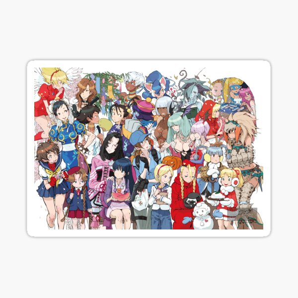 "Girls Line Up Fight" Sticker for Sale by Catmander | Redbubble