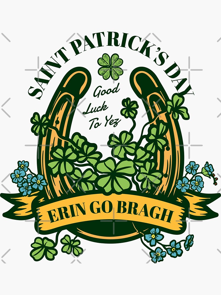 "Erin Go Bragh, Cute Four Leaf Clover, Éirinn Go Brách Harp, Funny Gift ...