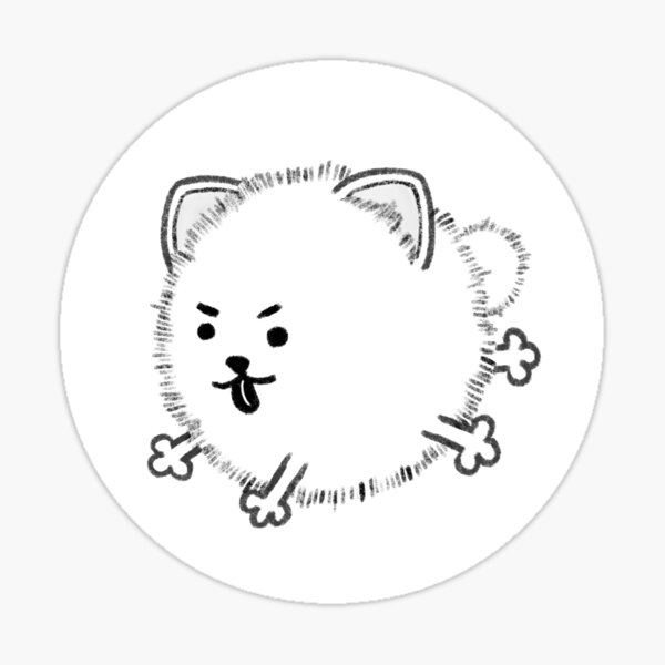 "Cute round puppy fluffy dog design " Sticker by PHOOF | Redbubble