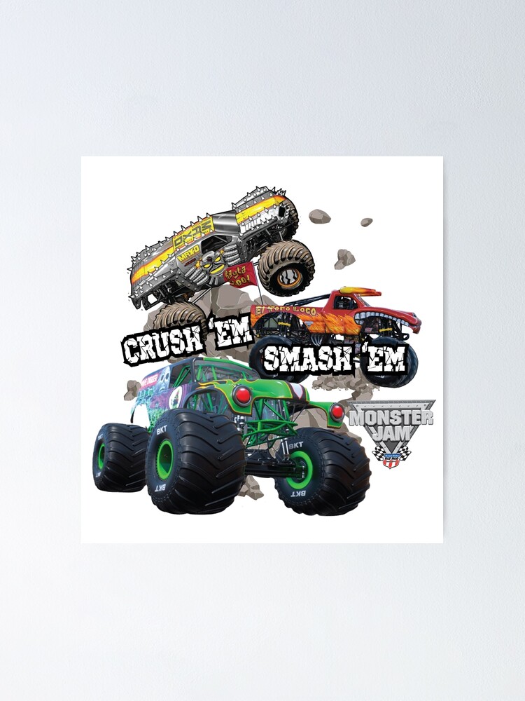 "Monster Jam Artwork Monster Trucks" Poster for Sale by Briaannaaa24 ...