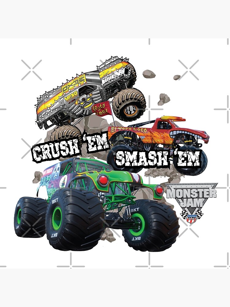 "Monster Jam Artwork Monster Trucks" Art Board Print for Sale by ...