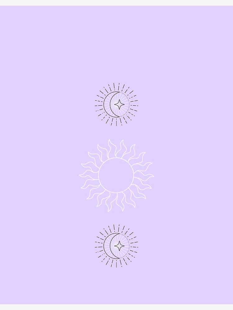 "Pastel purple sun and moon" Sticker by harzdesigns | Redbubble
