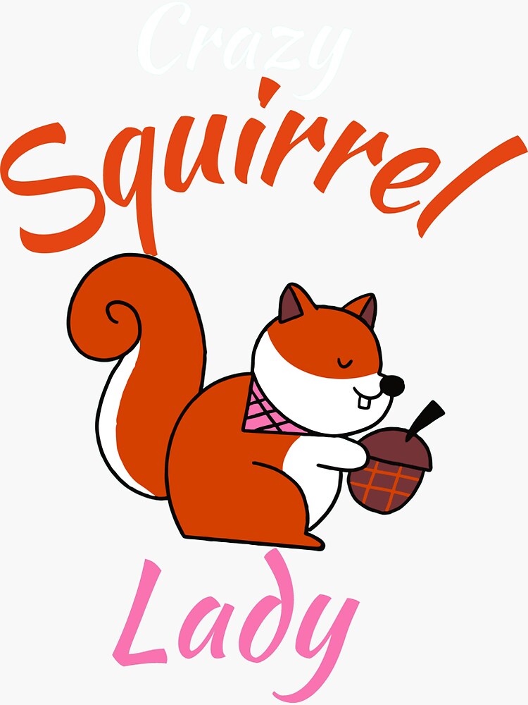"Crazy Squirrel Lady " Sticker by SAIDDROP | Redbubble