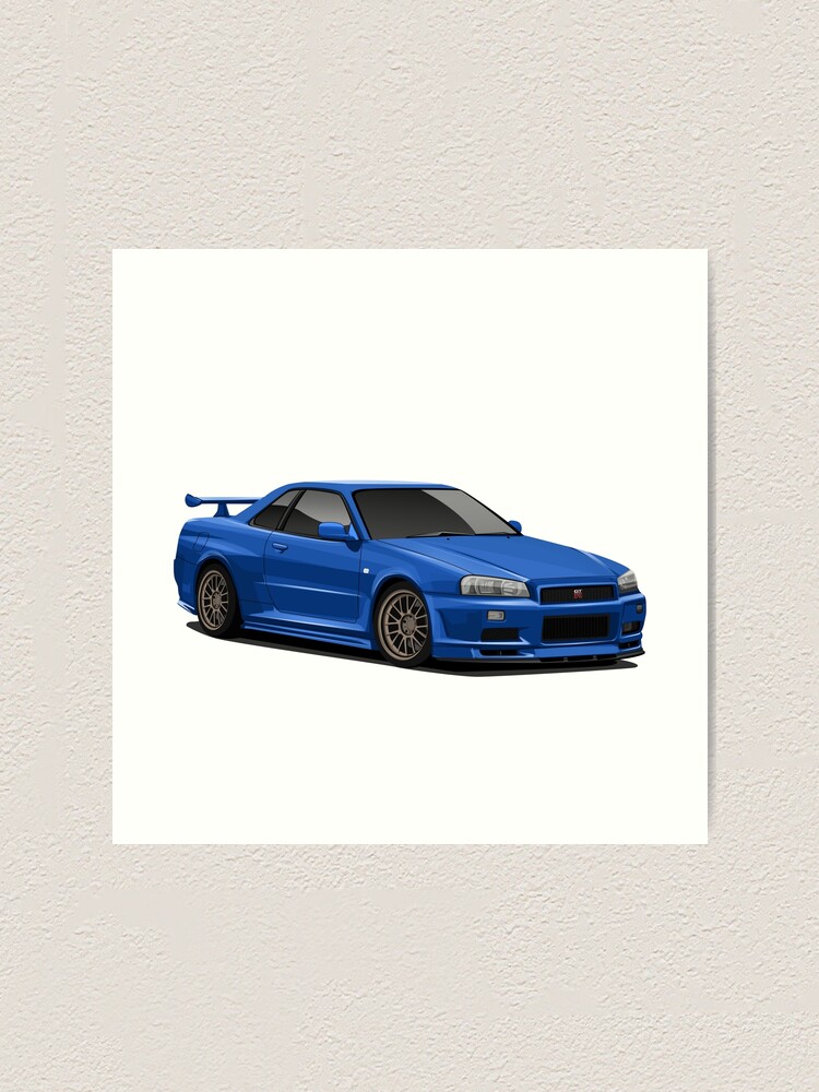 "Skyline R34 GT-R" Art Print for Sale by PetrolPin | Redbubble