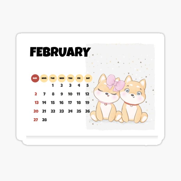 "february 2022 Mini Month calendar for bullet journal planner" Sticker ...