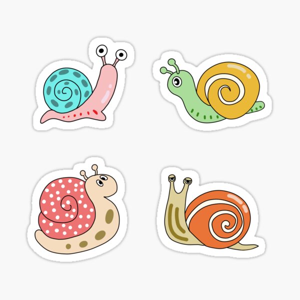 "Slow And Steady | Cute Snail Hand Drawn Illustration Sticker Pack ...